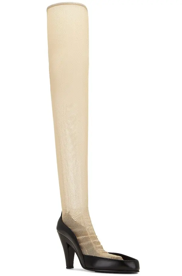 The Row Sock Pump In Black In Black & Nude - 73% Off | Editorialist